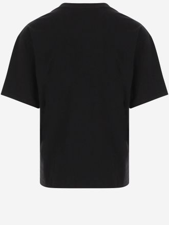 Saint Laurent Mens Cotton T-Shirt With Logo Black T-Shirts And Polos