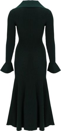 Self Portrait Cut-Out Jersey Midi Dress - Green