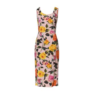 Dolce & Gabbana Femme, Robes, Multicolore, Taille: 34 FR Robe Sheath Florale avec Doublure en Soie