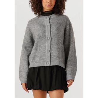 Object Objmerle LS LO Strick Bomber - - Knitwear - Damen - Grau - XS