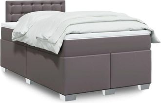 vidaXL Vidaxl - Sommier à lattes de lit avec matelas Gris 120x200 cm Similicuir