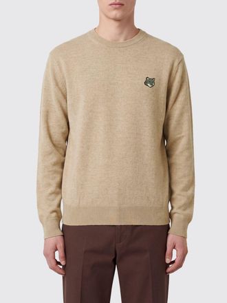 Maison Kitsun&eacute; Pull &agrave; col rond en pure laine avec patch logo