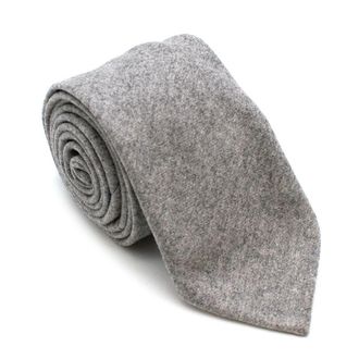 G. Inglese Grey Floral Detail Wool Tie