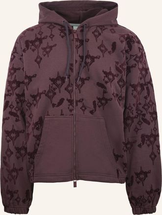 Carlo Colucci Carlo Colucci Kapuzensweatjacke Mit Flockprint - Soft Impact Flenger rot
