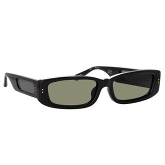 Linda Farrow Rechteckige Sonnenbrille - - Accessories - Damen - Schwarzk - 59 MM