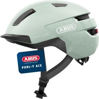 ABUS Fahrradhelm Purl-Y ACE mit LED-Licht - geeignet Fahrten auf E-Bike und S-Pedelec - Trendiger NTA-Schutzhelm f&uuml;r Erwachsene und Jugendliche - Gr&uuml;n (Min