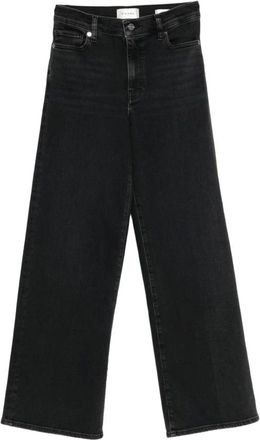 Frame Denim Femme, Jeans, Noir, Taille: W28 Jean Noir à Jambes Larges et Taille Haute