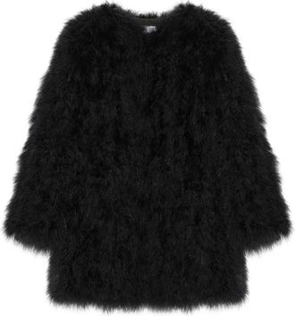 Yves Salomon Femme, Vestes, Noir, Taille: 36 FR Veste Longue en Plumes