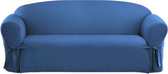 Sure Fit Home Decor SureFit Baumwoll-Ente Schonbezug, Blau (Bluestone), Sofa