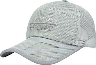 Generic Chapeau pour homme &agrave; bord creux en maille respirante pour la p&ecirc;che en plein air casquette de baseball pare-soleil visi&egrave;res de football, gris, Taille u