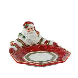 GOEBEL Schale Santa pr&auml;sentiert 36,5 cm - Fitz & Floyd Xmas