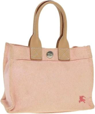 Burberry Pre-owned Toile sacs-main - Femme - Pre-owned - Rose - Taille: ONE Size