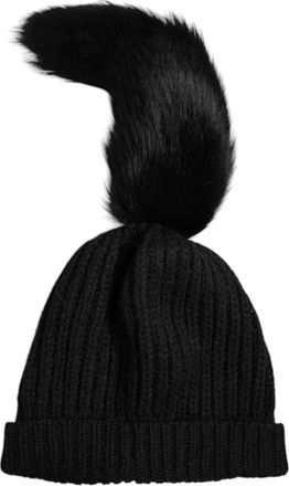 Dolce & Gabbana unisex, Accessoires, Noir, Taille: ONE Size Acrylic Knitted Fur Winter Beanie Hat