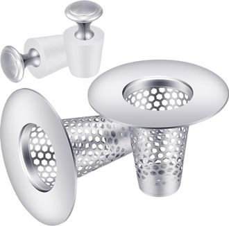 Generic Abfluss Haar Vanger - Ersatz F&uuml;r Badstopfen Filter | Absperrventil F&uuml;r Badezimmer Waschbecken Haarf&auml;nger - Anwendung In Bodenablauf WC Hotel Home Und 