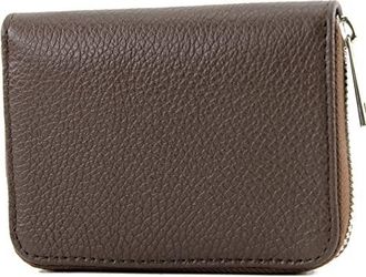 modamoda.de P04 Portefeuille pour femme, en cuir véritable, court, style italien, chocolat noir, Small