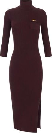 Elisabetta Franchi Femme, Robes, Brun, Taille: 42 FR Robe en maille avec poche