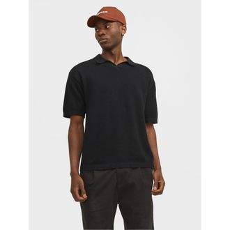 Jack & Jones Jack & Jones Poloshirt Linen 12252748 Schwarz Regular Fit
