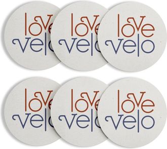 Fabulous Untersetzer aus Glas, rund, Basis Kork, Love Fahrrad, Frankreich, Radfahren, 6 St&uuml;ck (95 x 95 mm)