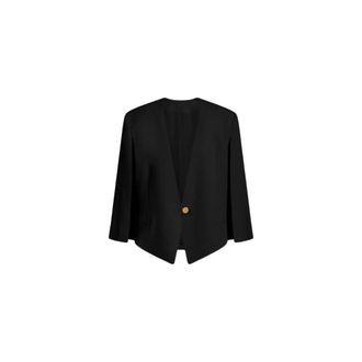 Alberta Ferretti Femme, Vestes, Noir, Taille: 44 FR Veste Cady &agrave; Manches Cape