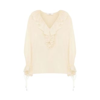 Chlo&eacute; TOP H26 - - Blouses & Shirts - Damen - Wei&szlig; - M