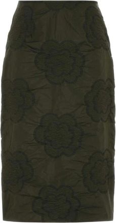 Cecilie Bahnsen Femme, Jupes, Vert, Taille: 34 FR Floral Jacquard Midi Skirt