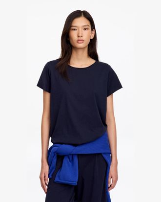 Arket T-Shirt Mit Rollkante -Blau