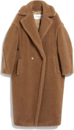 Max Mara Femme, Manteaux, Brun, Taille: 38 FR Manteau Teddy Camel Mode Hiver Élégante