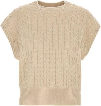 Brunello Cucinelli Femme, Pulls, Beige, Taille: 38 FR Knitted Vest