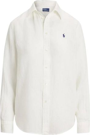 Ralph Lauren Femme, Blouses et Chemises, Blanc, Taille: 40 FR Chemise en lin coupe classique