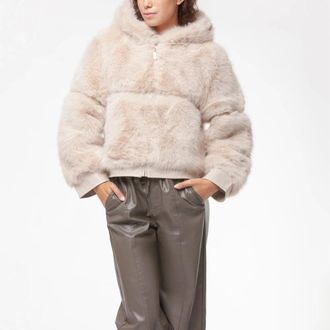 V&deg; 73 Femme, Vestes, Beige, Taille: 40 FR Penny Faux Fur Jacket