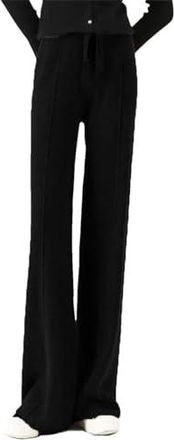 Generic Pantalon ample en cachemire 100 % laine pour femme, Noir, S