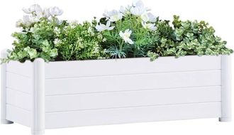 vidaXL Lit sur&eacute;lev&eacute; de jardin pp Blanc 100x43x35 cm Vidaxl