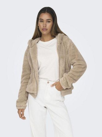 Only Kapuzenpl&uuml;schjacke ONLNEWANNA CONTACT SHERPA JKT OTW NOOS Kunstfaser