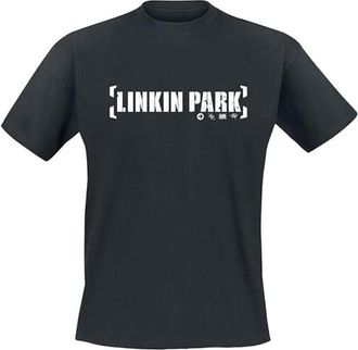 Linkin Park Bracket Logo Homme T-Shirt Manches Courtes Noir XXL 100% Coton Regular/Coupe Standard
