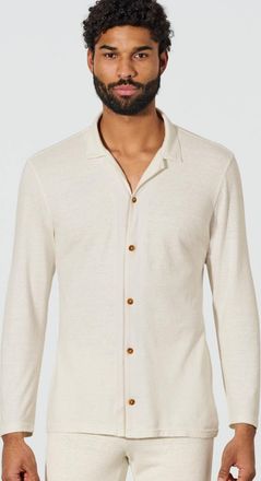 Hempage Hempage Herren vegan Pyjama Oberteil Brushed Jersey Natur