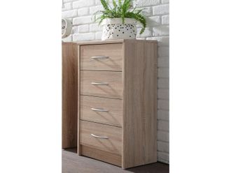 M&ouml;belando Kommode Hochkommode Anrichte Standschrank Schubladenkommode Schrank Olli IX Sonoma-Eiche