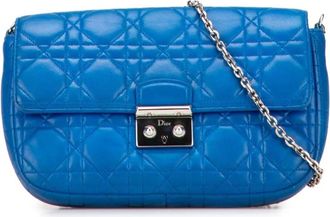 Dior sac à bandoulière Miss Dior Promenade Chain Cannage (2013) - Bleu