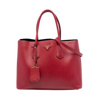 Prada Sac cabas structur&eacute; en cuir Pre-owned - Femme - Pre-owned - Rouge - Taille: ONE Size