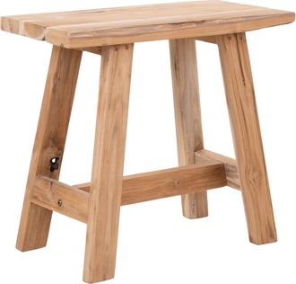 M&ouml;belando Hocker >Barcelona< in Braun, Teak - 50x45x25cm (BxHxT)