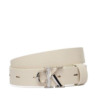 Calvin Klein Dameng&uuml;rtel Calvin Klein Facet Ck Buckle Pebble LV04F7060G Creme