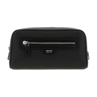 Tom Ford Grain Leather Smart Wash Bag - - Bags - Herren - Schwarzk - ONE SIZE