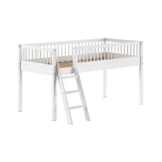 Vipack Forrest Halbhohe Liege 90x200cm - Buche massiv - wei&szlig;