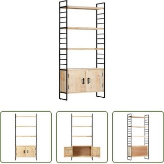 vidaXL Industriestil - B&uuml;cherregal 4 Ebenen 80x30x180 cm Mango Massivholz