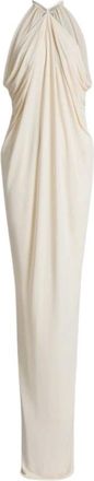 Alberta Ferretti Femme, Robes, Beige, Taille: 40 FR Longue Robe Drap&eacute;e avec Dos Ouvert