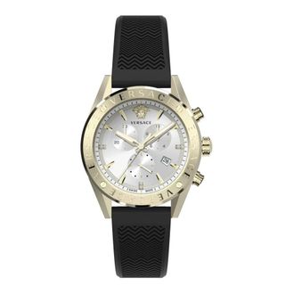 Versace V-Chrono Chronograph Uhr Schwarz Silikon - - Accessories - Herren - Grau - ONE SIZE