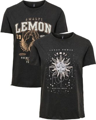 Only Print-Shirt (Spar-Set, 2er-Pack) Print T-Shirts f&uuml;r Damen im Doppelpack