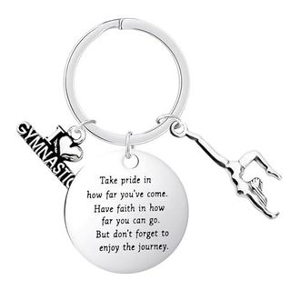 Generic Porte-cl&eacute;s de gymnastique pour filles, porte-cl&eacute;s de gymnaste - pendentif sac en acier inoxydable, pendentif pour cl&eacute; de voiture, porte-cl&eacute;s avec pend