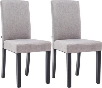 Clp Lot de 2 Chaises de salle à manger Ina Tissu avec pieds en Bois Gris clair Noir