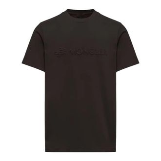 Moncler T-Shirt aus Baumwolle mit Logo - - Tops - Herren - Schwarzk - XL