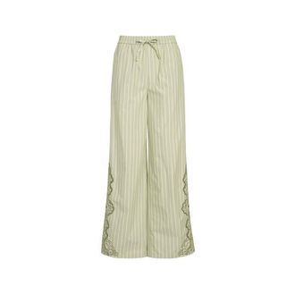 Object Pantalon Collectors Item &agrave; rayures et broderies en coton